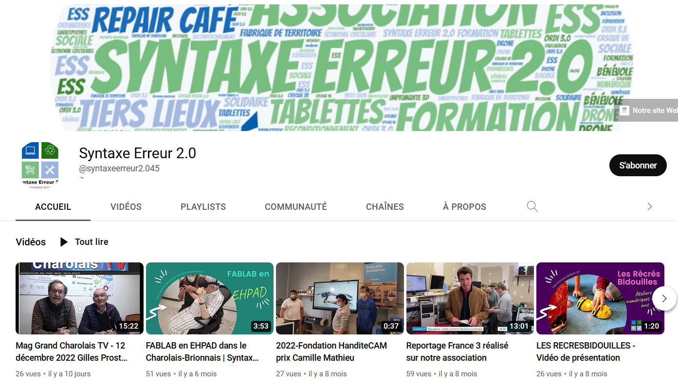 émissions vidéosTV et radio ... sur notre Association - Syntaxe Erreur 2.0